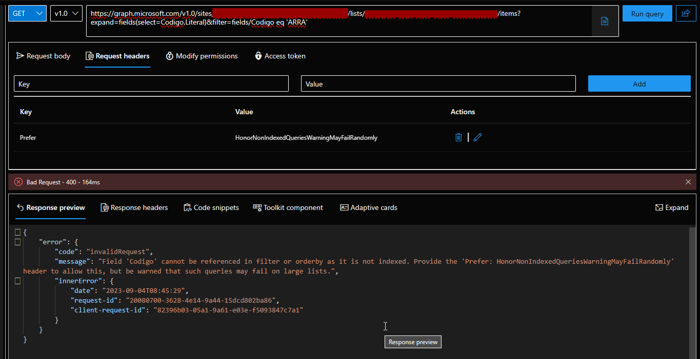 Error when using orderby - Microsoft Q&A
