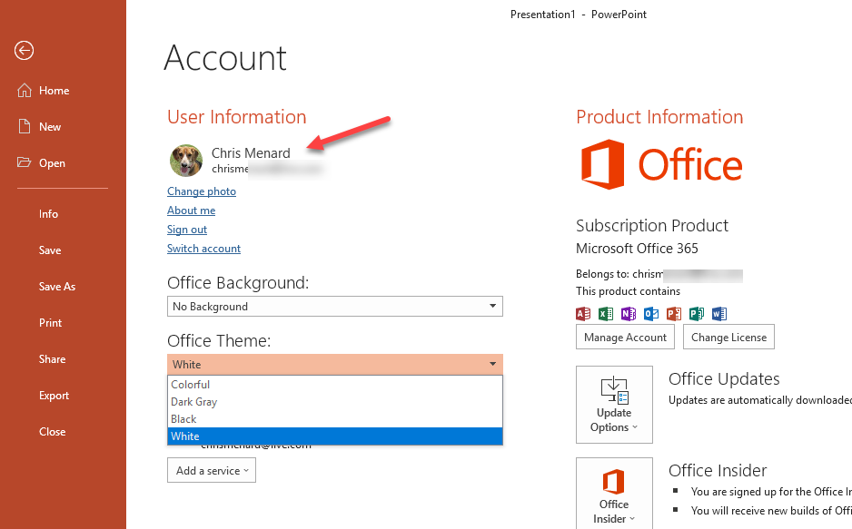 Changing background color in Office 365 programs - Microsoft Q&A
