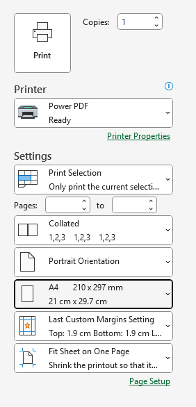 Excel - Print selection to PDF - Microsoft Q&A