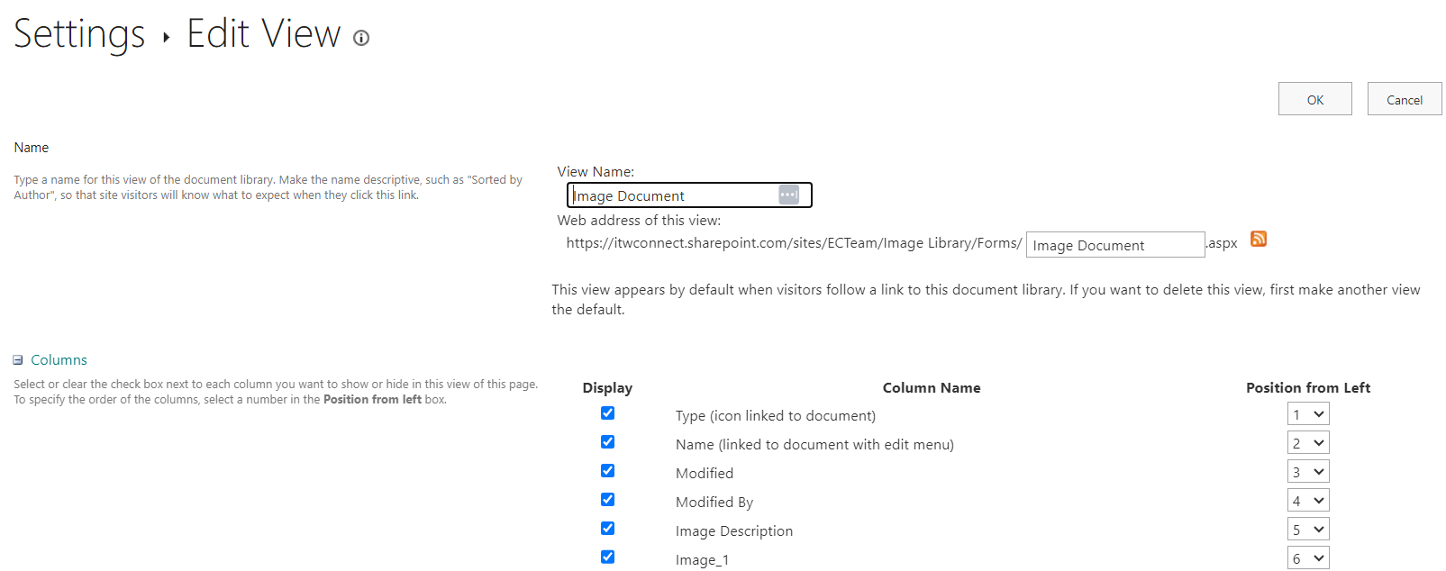 Sharepoint "Image" column not populating in Quick Parts Menu - Microsoft Q&A