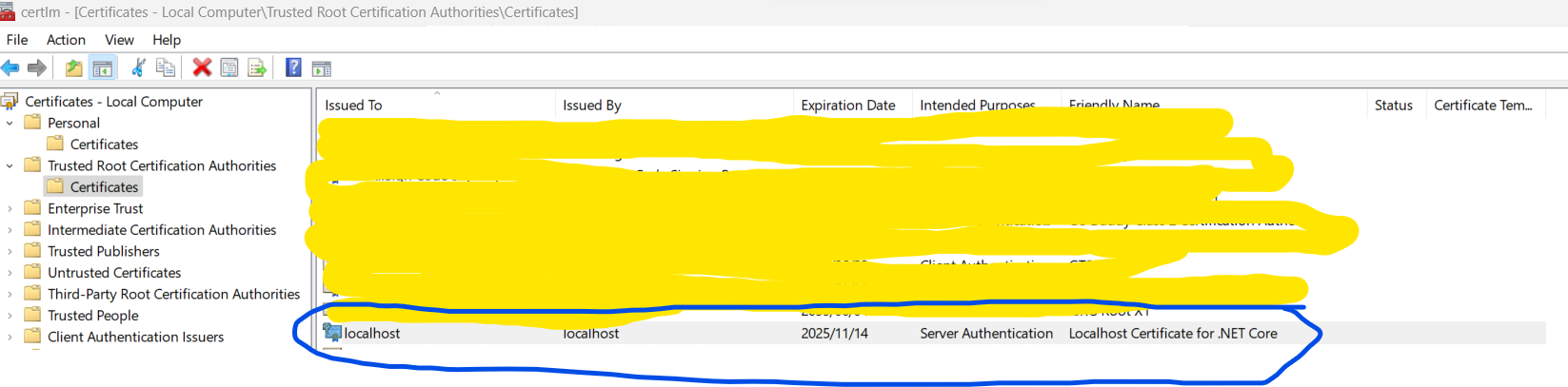 How to fix: An error has occurred while trusting the certificate: System.Security.Cryptography ...