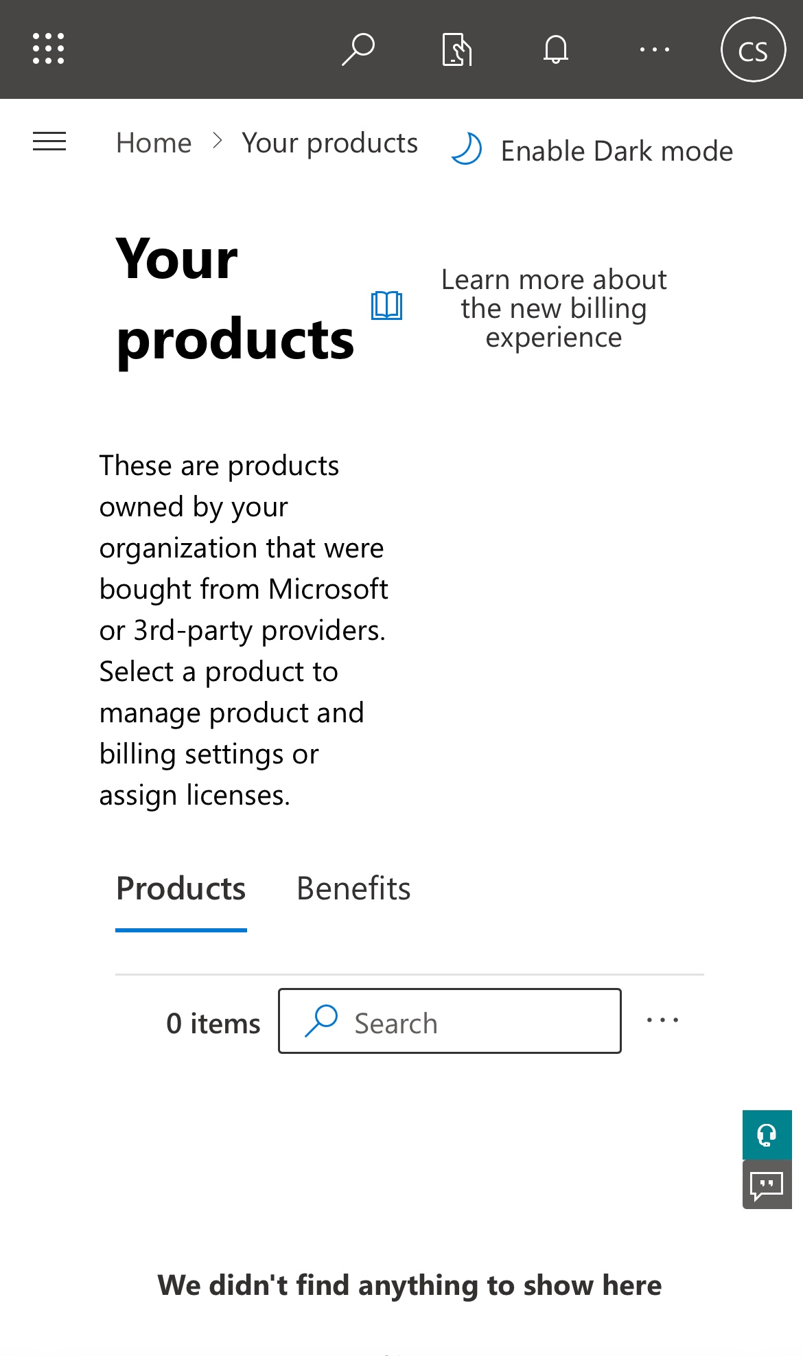No products found on admin tool - Microsoft Q&A