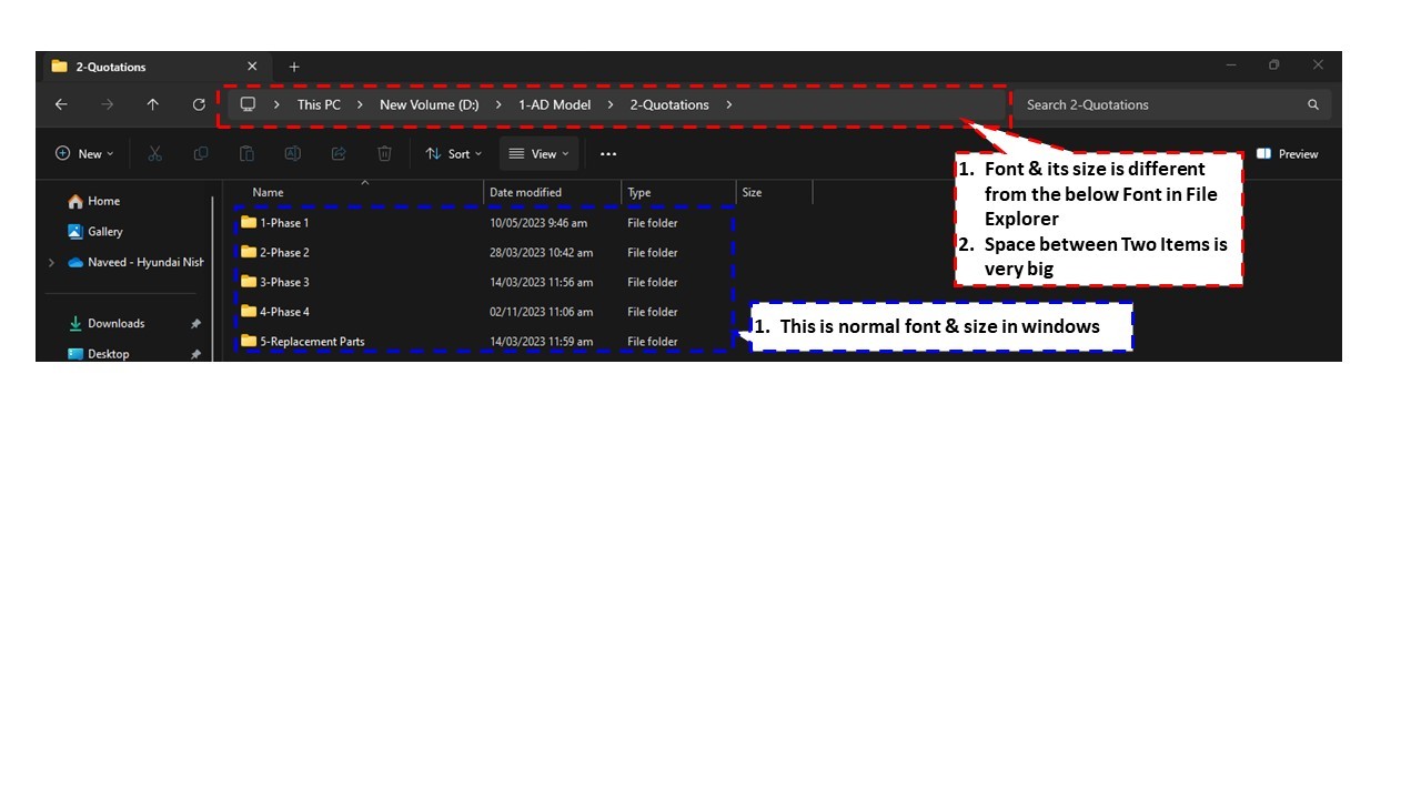 Font of Address Bar in File Explorer in Windows 11 - Microsoft Q&A