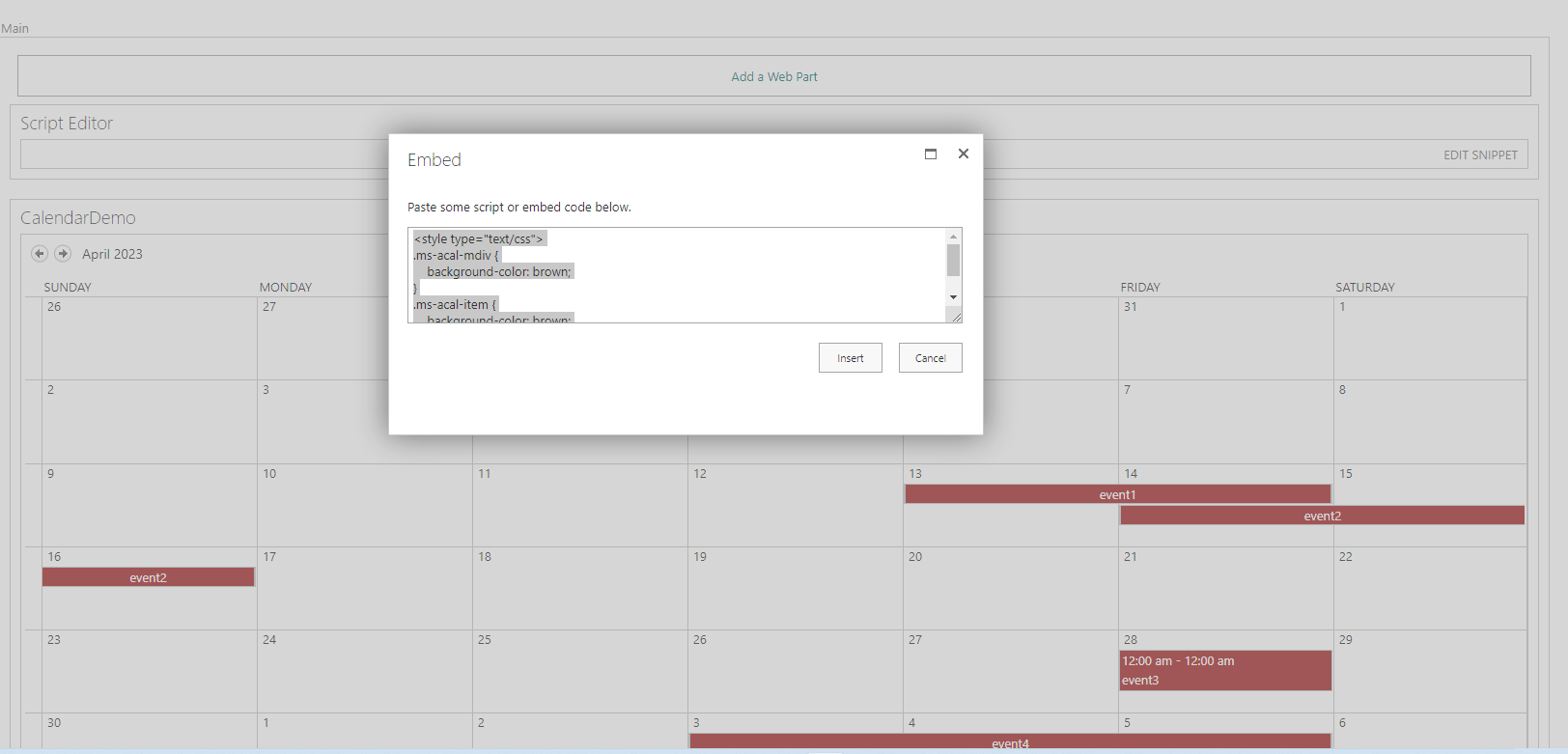 How to change an exsiting SharePoint calendar overlay color. - Microsoft Q&A