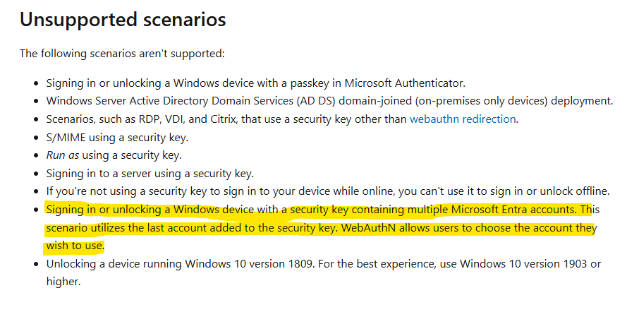Issue with FIDO2 Security Key Sign-in on Hybrid AD Joined Machine ...
