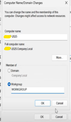 "Security database on the server does not have a computer account for ...