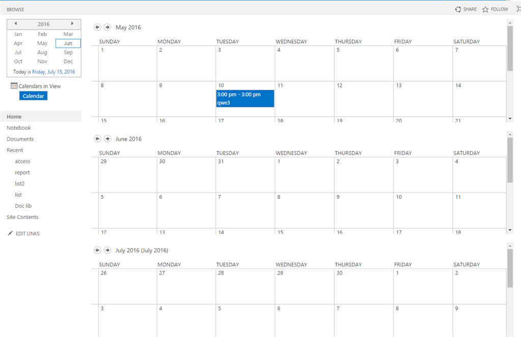 SharePoint Quarterly Calendar View? - Microsoft Q&A
