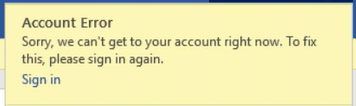 Account Error - Office 365 - Microsoft Q&A