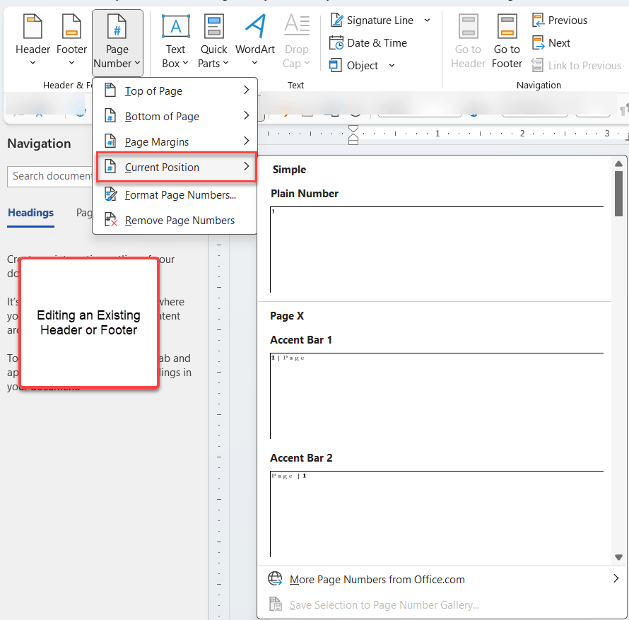 How do I add page numbers when I have an existing footer? - Microsoft Q&A