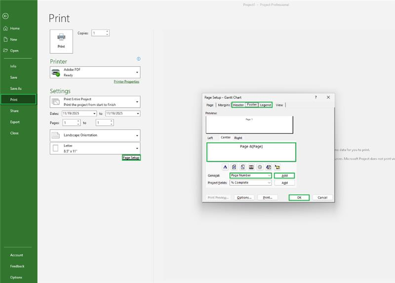 I need assistance getting the page number alignment to display under ...