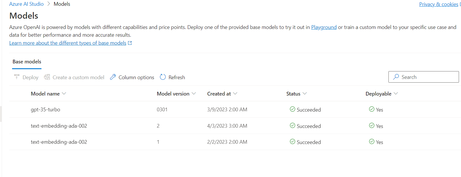 Unable to access Custom Model Creator in Azure account - Microsoft Q&A