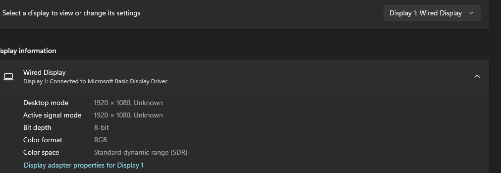 Windows 11 thinks my laptop display is a wired display, I because of ...