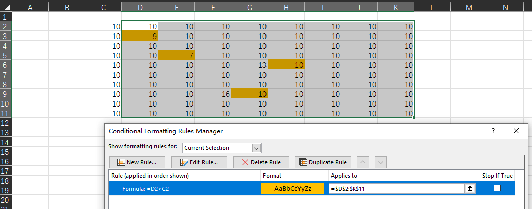 Conditional Formatting Adjacent Cells in a Row - Microsoft Q&A