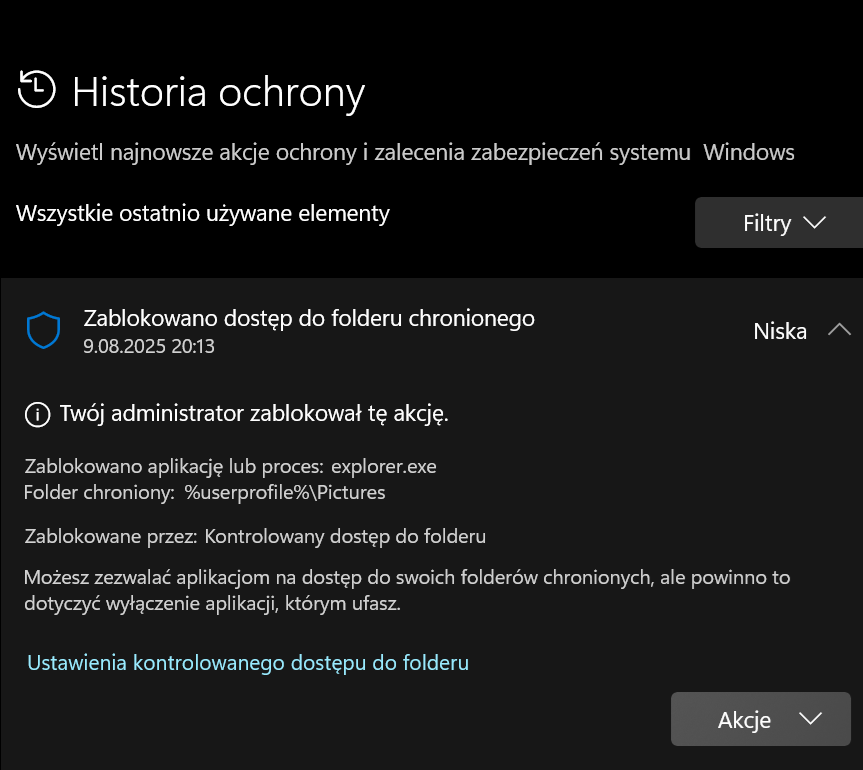 Windows defender blocked access to protected folder from explorer.exe ...
