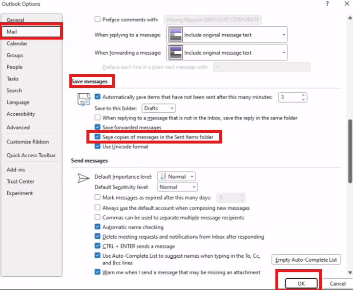 Outlook / "Sent mail" tab? - Microsoft Q&A