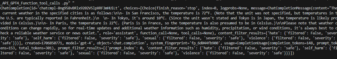 Bug with Azure OpenAI Service calling GPT-4-1106 function: No content returned - Microsoft Q&A