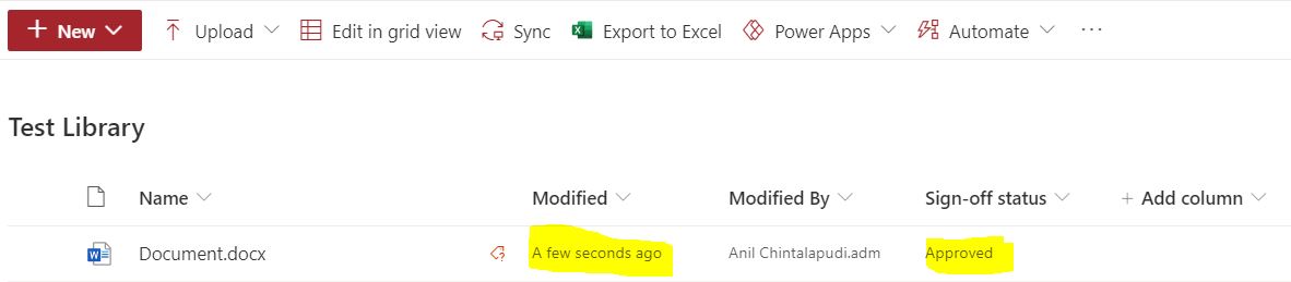 Is there any way to change the sign off status column to draft when ...