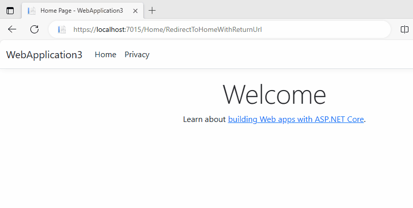 RedirectToAction doesn't bring the ReturnUrl - Microsoft Q&A