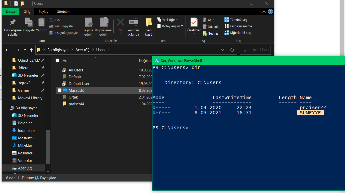 user\ismim\desktop bulunamıyor c\user\ klasöründe masaüstü klasorü ...