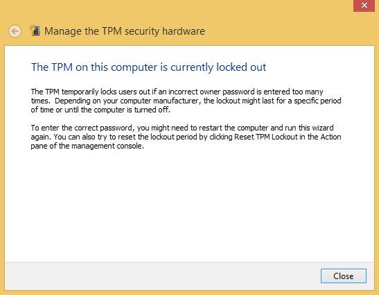 TPM "Locked Out" - Microsoft Q&A