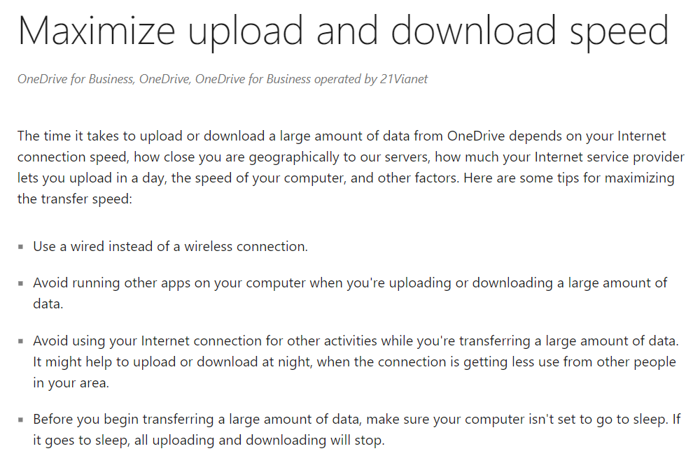 Does OneDrive throttle upload and download speeds? - Microsoft Q&A