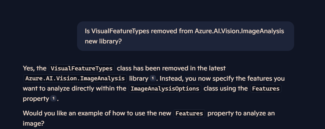 Unable to use Custom Vision Model with latest library "Azure.AI.Vision ...