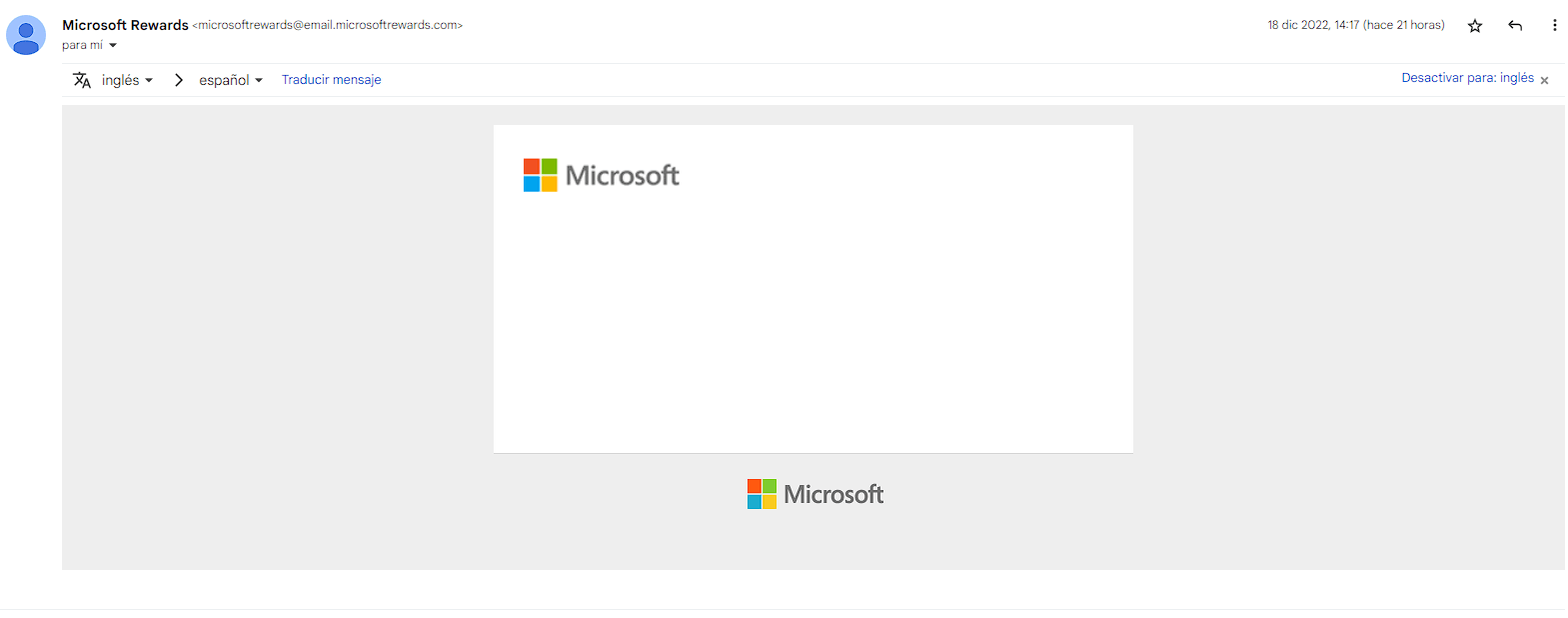 Por que no me llega mi premio de codigo en microsoft rewards ...