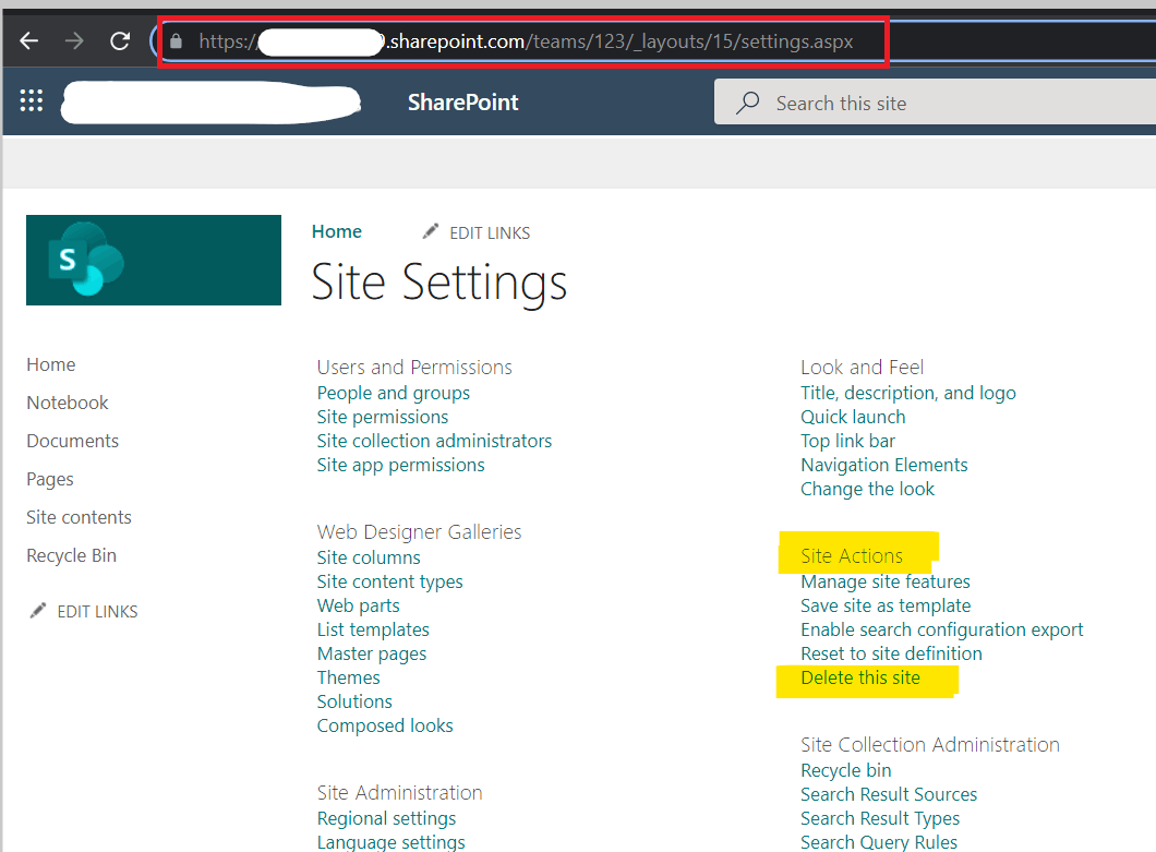 Delete SharePoint site - Microsoft Q&A