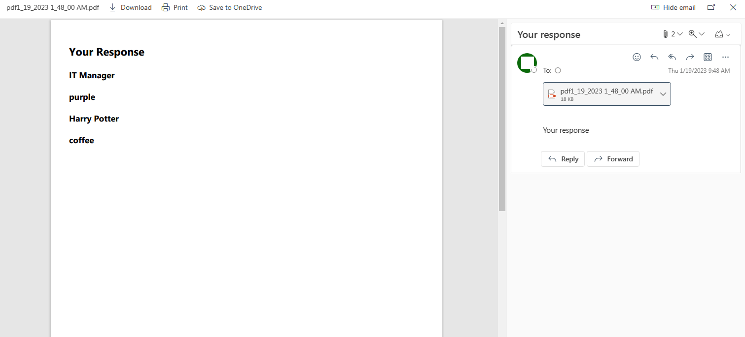 Convert Individual Microsoft Form Response to PDF and then send PDF to ...