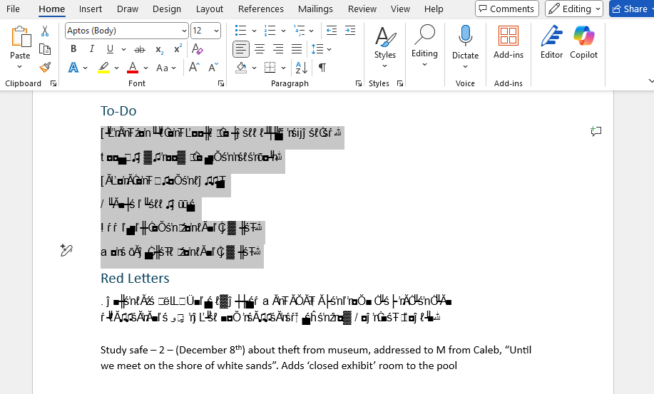 Microsoft word displaying random symbols (Word for Windows) - Microsoft Q&A