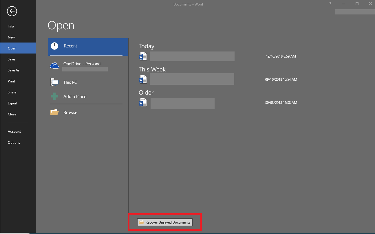 Lost document Word for Office 365 - Microsoft Q&A
