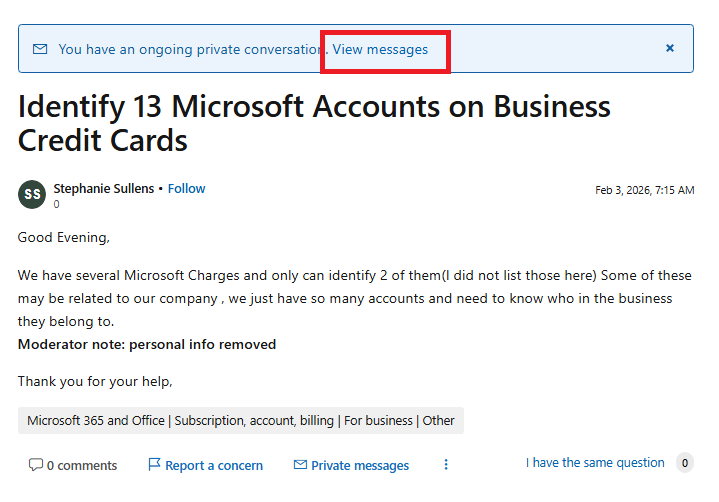 Identify 13 Microsoft Accounts on Business Credit Cards - Microsoft Q&A