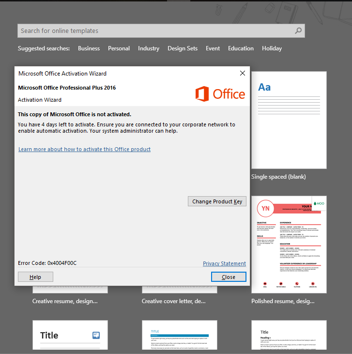 This copy of Microsoft office is not activated - Microsoft Q&A