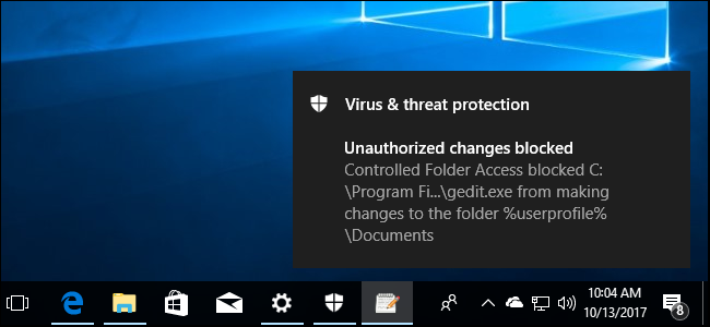 Unauthorized changes blocked: Controlled access folder messages ...
