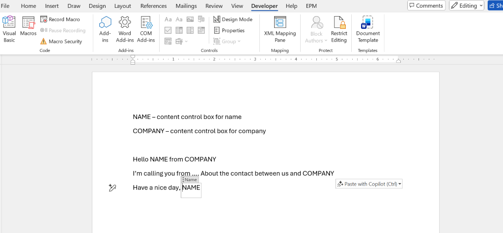 Update Word document with Excel data in real time - Microsoft Q&A