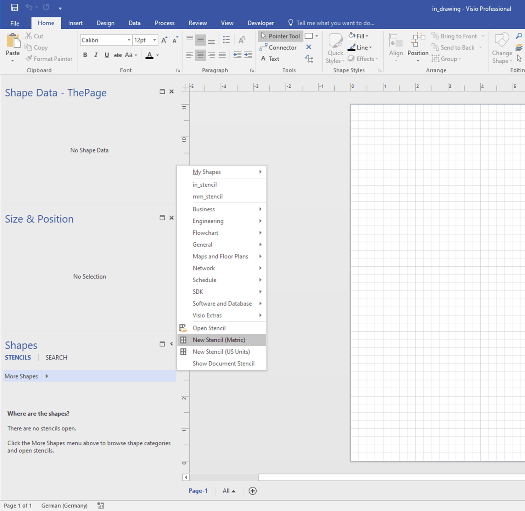 visio filters stencils to show only stencils which fit the page format ...