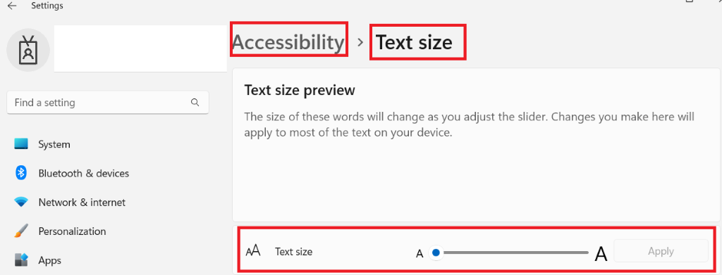 How to fix text size in apps eg Outlook after windows update ...