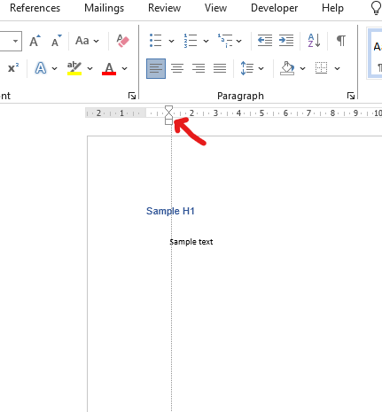 Style separator carrying over the paragraph indent in the heading style ...
