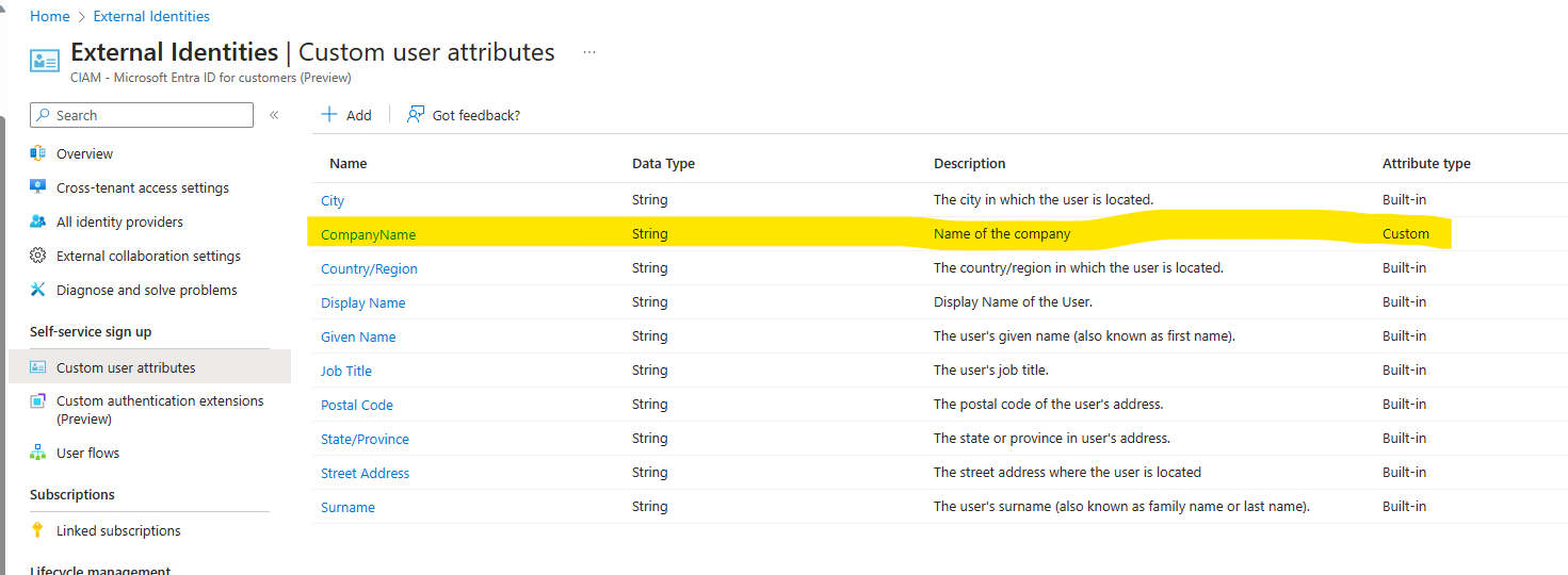 Self-Signup flow is not populating custom attribute fields. - Microsoft Q&A