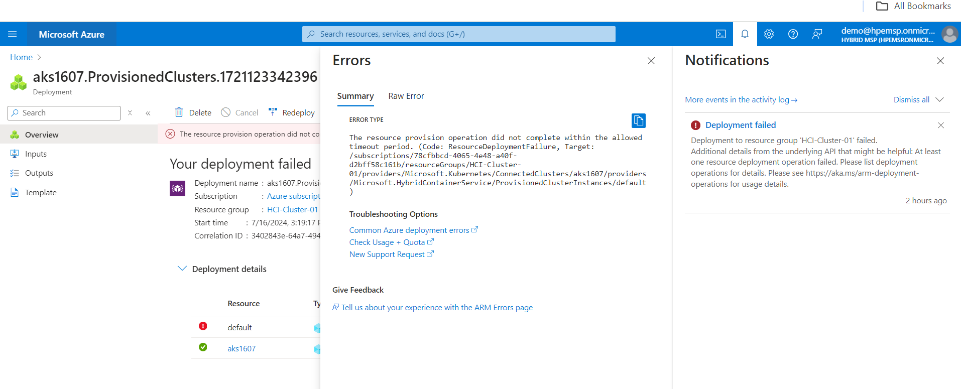 Unable to Create aks cluster on Azure stack HCI - Microsoft Q&A Unable to Create aks cluster on Azure stack HCI - Microsoft Q&A