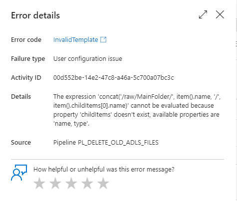 How do I delete old folders from multiple subfolders in ADLS through ADF pipeline using delete ...