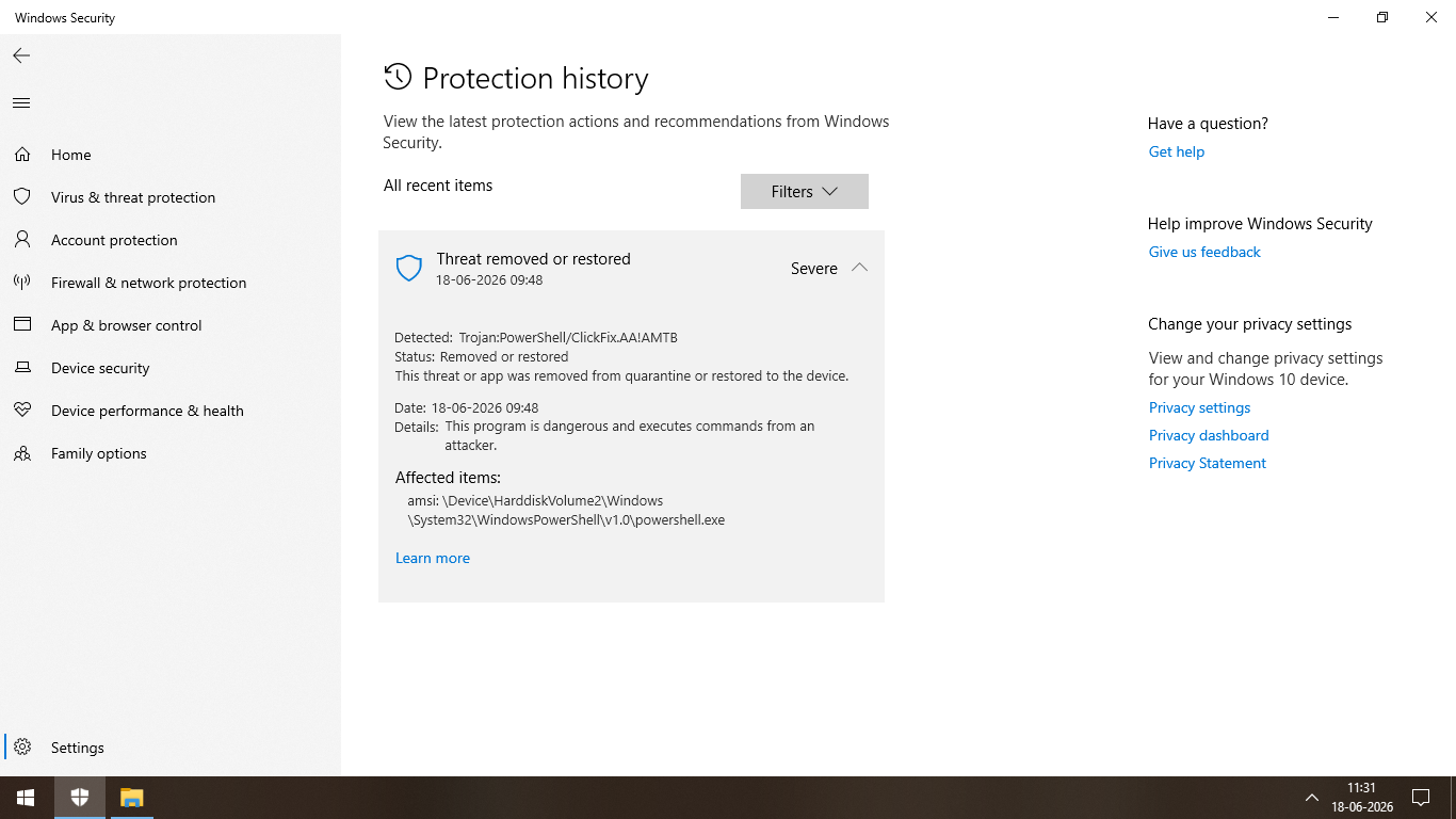 Trojan Virus detected while scanning. - Microsoft Q&A