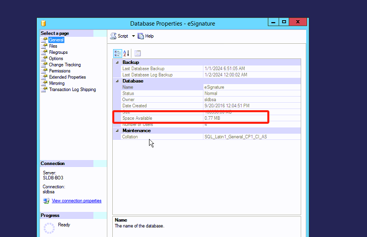 MSSQL2019STD. SPACE AVAILABLE - Microsoft Q&A
