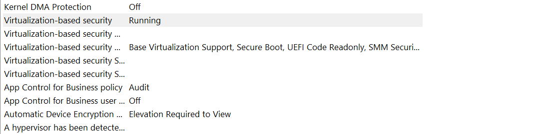 Virtualization-Based Security Won't Disable - Microsoft Q&A