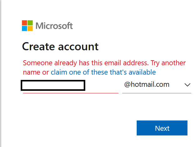 Hotmail says my account doesn't exist - Microsoft Q&A