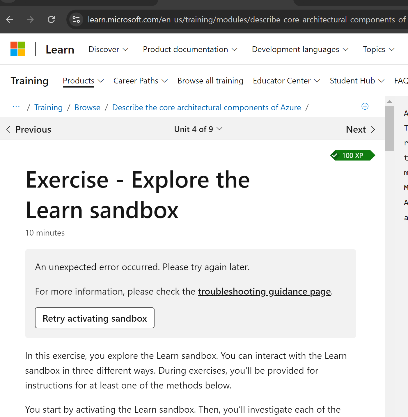 Sandbox Activation is not working. - Microsoft Q&A