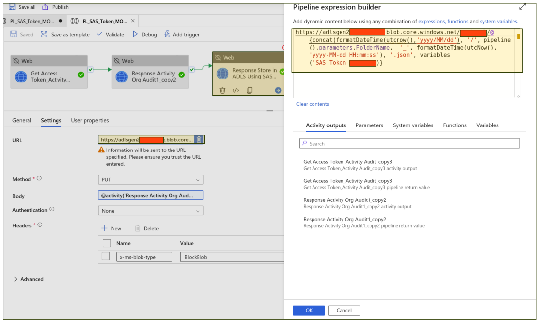 To store web response in ADLS, is there alternate solution than using ...