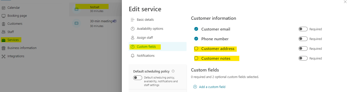 Add/Remove "Add your details" fields (Bookings) - Microsoft Q&A