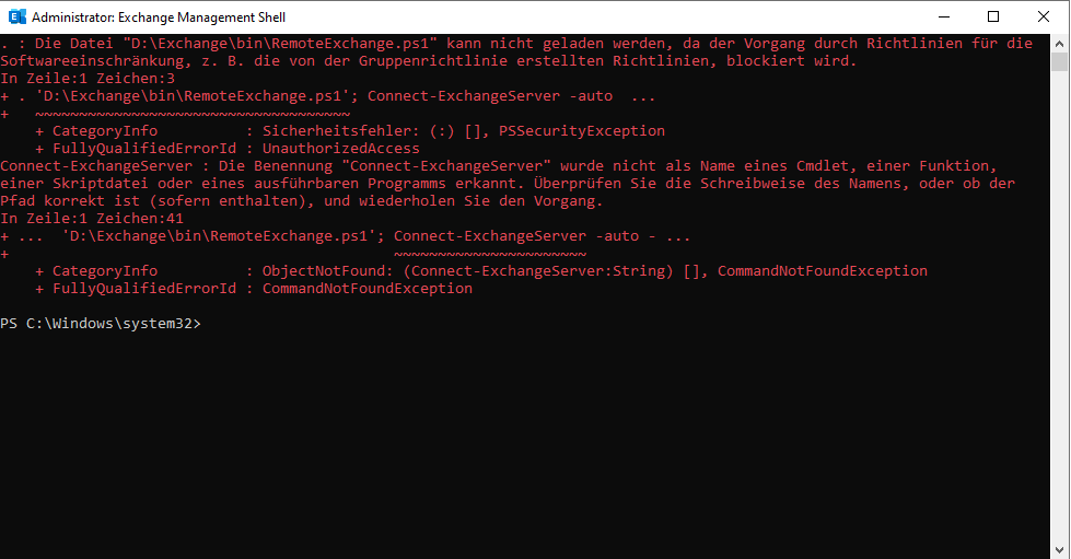 Exchange Management Shell blocked by software restriction - Microsoft Q&A