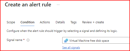 How to Configure a Low Disk Space Alert on virtual machine scale set ...